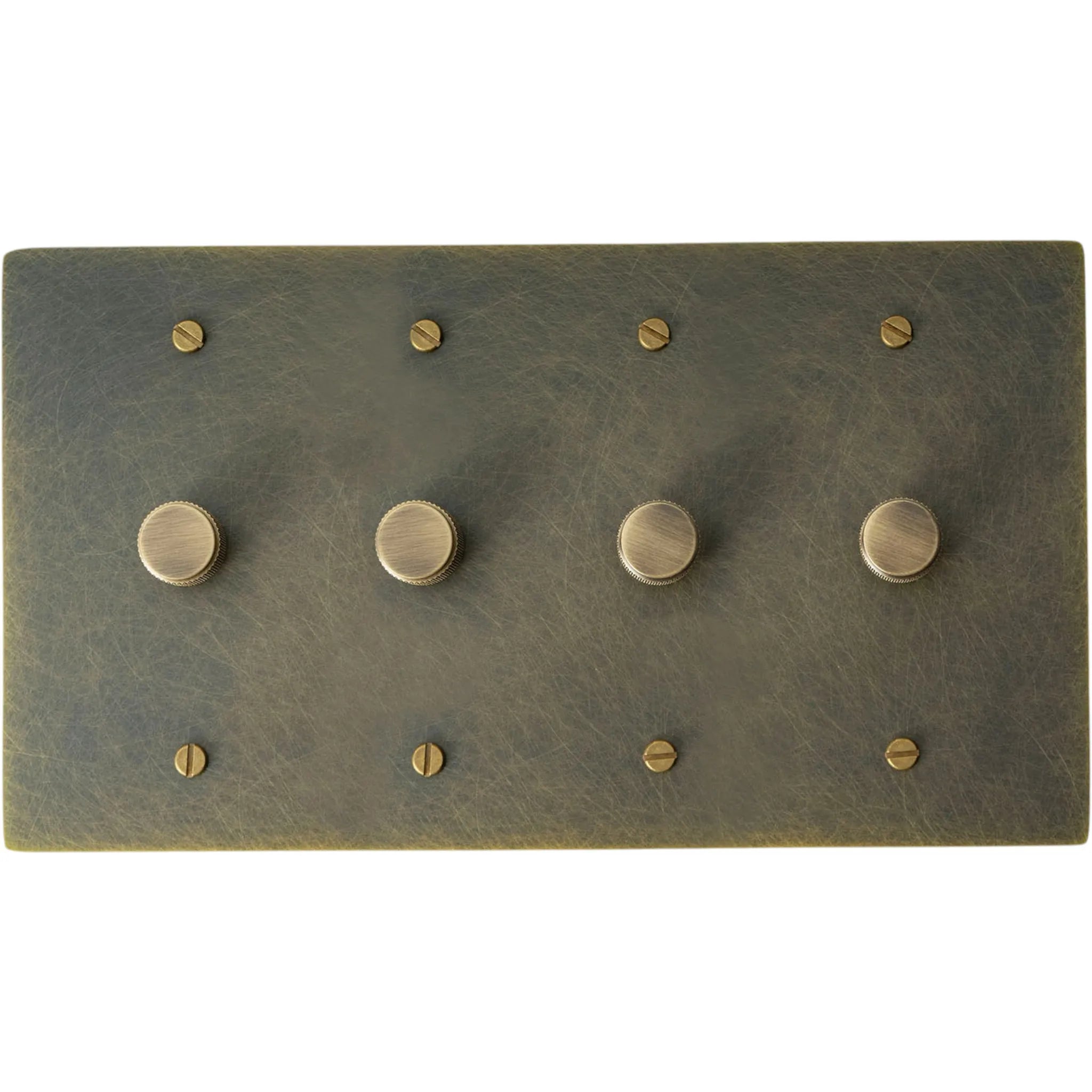 4-Gang Solid Brass Knurled Rotary Dimmer Light Switch | Getswitches ...