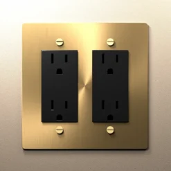Brass Electrical Outlet black | Getswitches.com