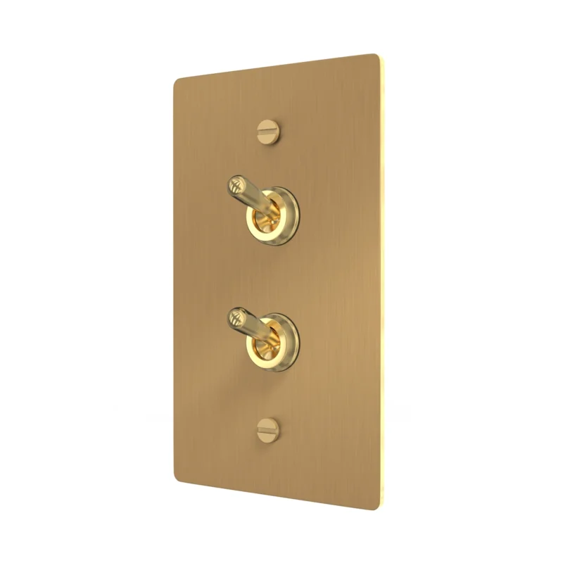 Brass Retro Double Toggle Switch