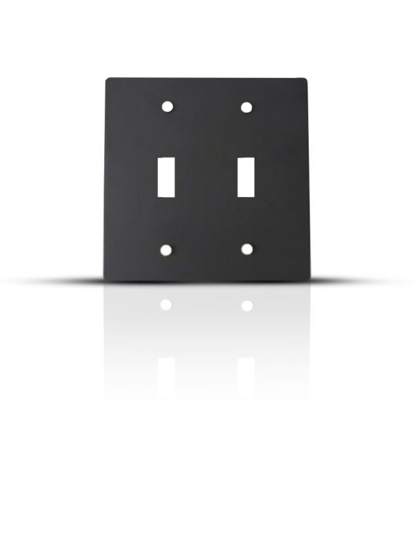 Black Brass 2 Gang Toggle Switch Cover Plate | Getswitches.com