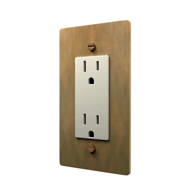 Aged Brass Electrical Outlet White | Getswitches.com