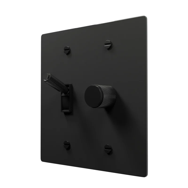 Full Black Brass Toggle Switch & Dimmer Combo | Getswitches.com