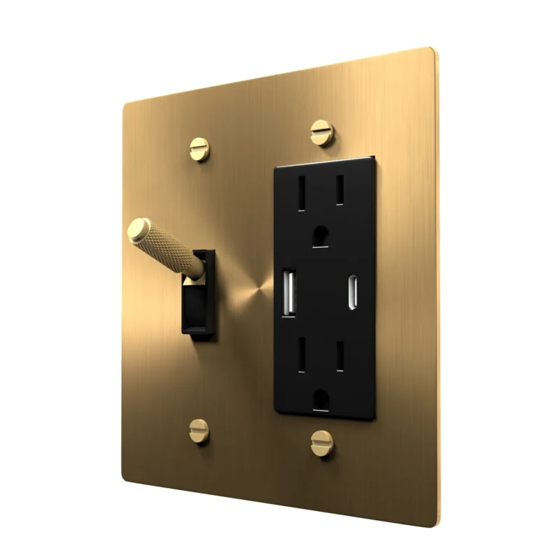 Brass Toggle Switch & Outlet Combo | Getswitches.com